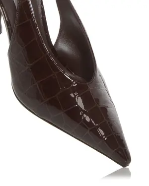 JIMMY CHOO Isa Croc Effect Slingback Pumps - Sambuco