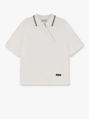 Miu Miu Cotton Polo Shirt With Asymmetric Zip