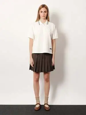 Miu Miu Cotton Polo Shirt With Asymmetric Zip