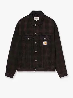 Carhartt Work In Progress Everson Denim Jacket With Front Logo - Black