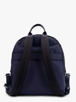 Kiton Nylon Backpack With Metal Lettering Logo - Blue