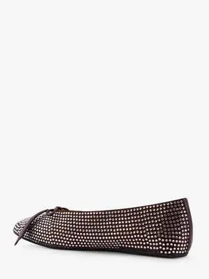 Attico Kali Rhinestone Embellished Satin Ballerinas - Brown