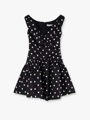 SELF-PORTRAIT Polka Dot Cotton Mini Dress