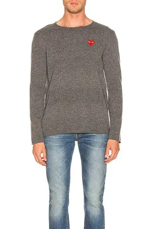Play Comme Des Garcon Logo Emblem Long Sleeve Sweatshirt