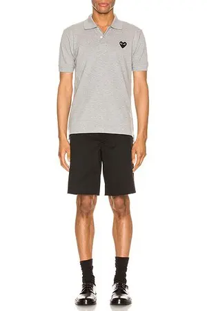 Play Comme Des Garcon Cotton Polo With Black Emblem