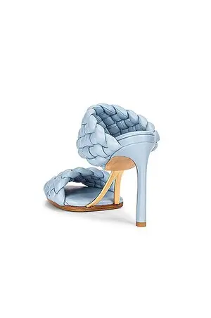 Bottega Veneta Lido Leather Woven Sandals - Ice
