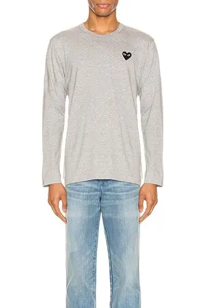 Play Comme Des Garcon Black Emblem Cotton Long Sleeve Tee