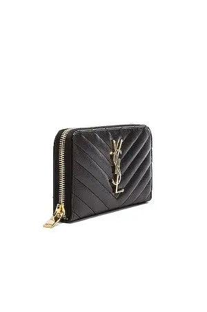 Saint Laurent Monogramme Zip Wallet - Black