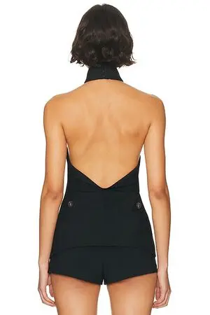HAELO Wrap Lapel Halter Top