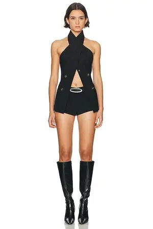 HAELO Wrap Lapel Halter Top