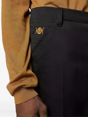 Versace Cotton Gabardine Trousers With Medusa Biggie Emblem