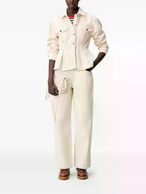 Claudie Pierlot Long Sleeve Peplum Denim Jacket