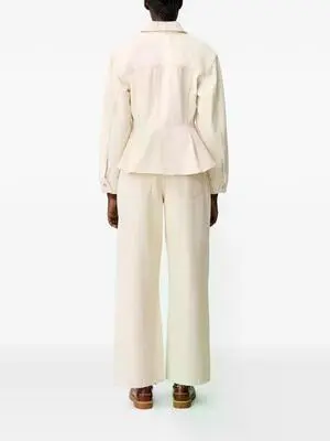 Claudie Pierlot Long Sleeve Peplum Denim Jacket