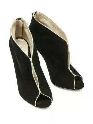 GIANVITO ROSSI Suede Peep-toe Stiletto Boots