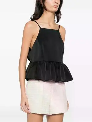 Sandro Ruffled Hem Crop Top