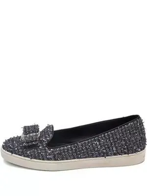 FERRAGAMO Tweed Bow-detail Sneakers