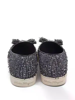 FERRAGAMO Tweed Bow-detail Sneakers