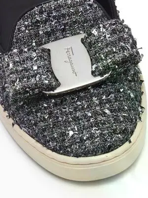 FERRAGAMO Tweed Bow-detail Sneakers