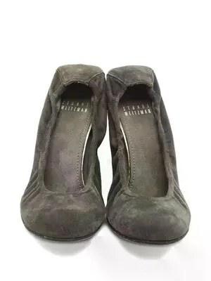 STUART WEITZMAN Dark Suede Wedge Heel Round Toe Pumps