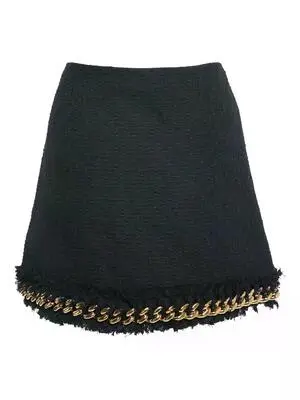 Versace Tweed Mini Skirt With Chain Detailing