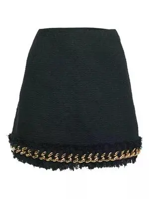 Versace Tweed Mini Skirt With Chain Detailing