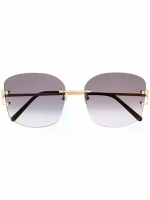 Cartier C Décor Square-frame Sunglasses - Black