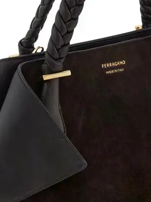 FERRAGAMO Shoulder Bag With Braided Handle - Brown