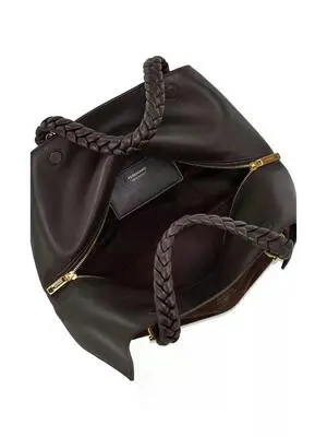 FERRAGAMO Shoulder Bag With Braided Handle - Brown