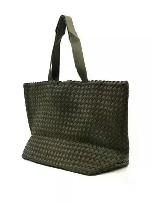 NAGHEDI Large Como Woven Tote Bag - Green
