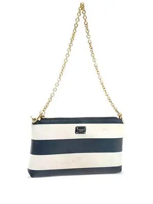 Dolce & Gabbana Striped Leather Shoulder Bag With Chain Strap