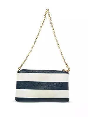 Dolce & Gabbana Striped Leather Shoulder Bag With Chain Strap