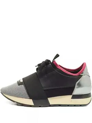 Balenciaga Leather And Mesh Panel Lace-up Sneakers - Multicolour