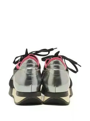 Balenciaga Leather And Mesh Panel Lace-up Sneakers - Multicolour