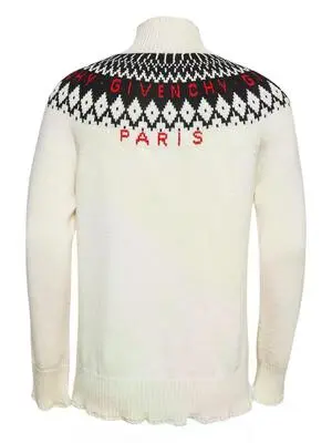 Givenchy Off-white Wool Fair Isle Turtleneck Sweater