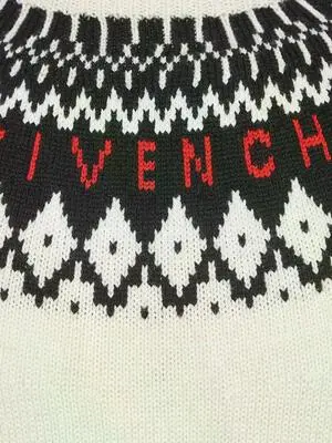 Givenchy Off-white Wool Fair Isle Turtleneck Sweater