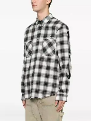 Amiri Bones-appliqué Plaid Shirt