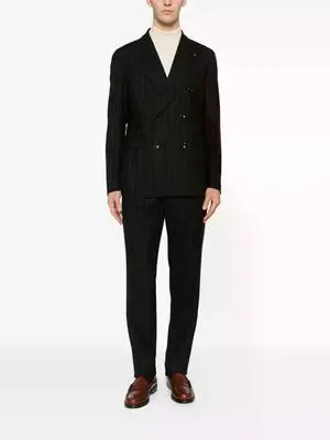 Tagliatore Pinstripe Suit - Black