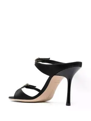 Victoria Beckham Calf Leather Buckle Embellished Stiletto Sandals