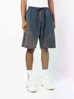Off-White Diag-stripe Cotton Shorts - Blue