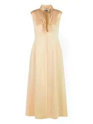 JIL SANDER Deep-neckline Sleeveless Dress - Neutrals