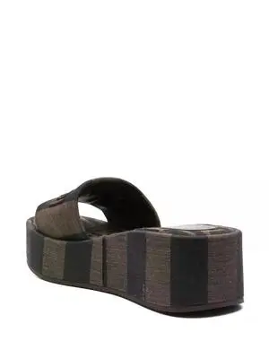 Fendi Sunshine Platform Slides - Blue
