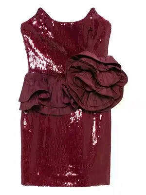 Rebecca Vallance Sequin Embellished Mini Dress - Red