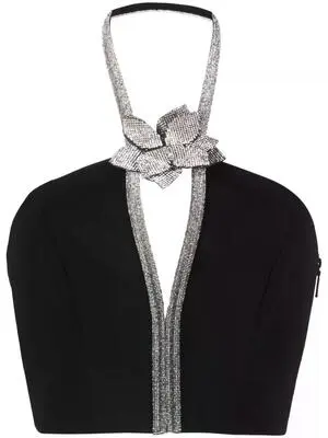 NUE Rhinestone-embellished Halterneck Top