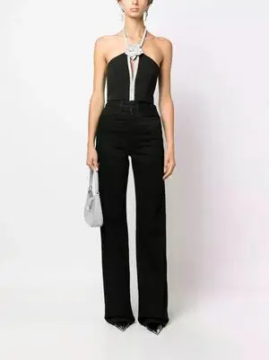 NUE Rhinestone-embellished Halterneck Top