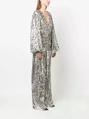 ROTATE BY BIRGER CHRISTENSEN Sequin V-neck Jumpsuit