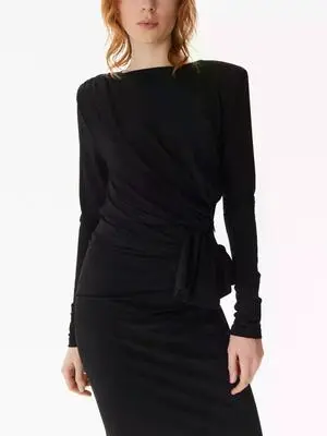 Nina Ricci Long-sleeve Draped Wrap Top