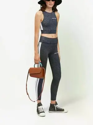 Palm Angels Side-stripe Mélange-effect Leggings