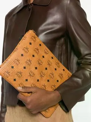 Mcm Visetos Monogram Clutch Bag