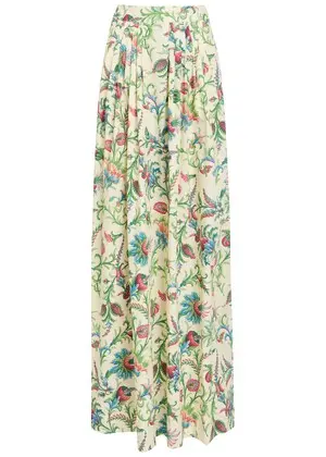 Etro Floral-print Cotton-poplin Maxi Skirt - Multicoloured 1