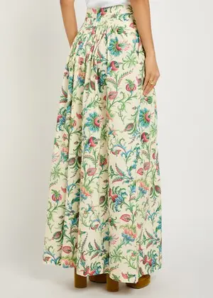 Etro Floral-print Cotton-poplin Maxi Skirt - Multicoloured 1